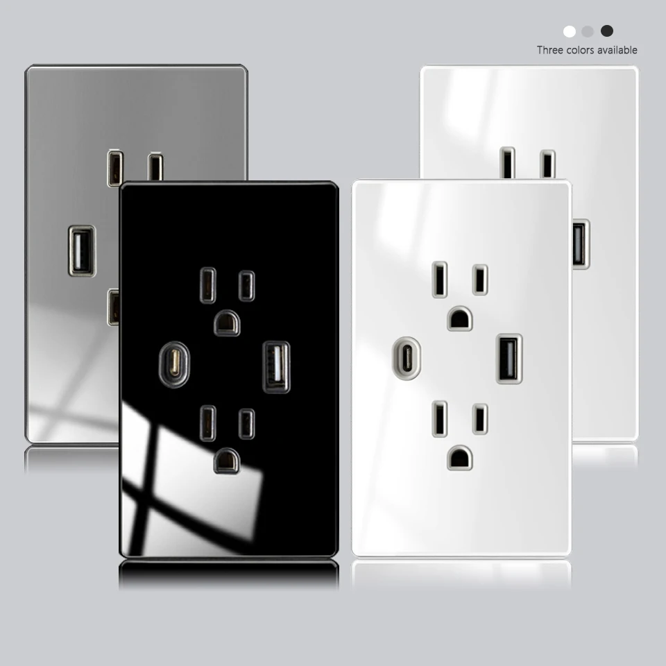US-Standard-Usb-C-wall-outlet-Socket-With-TYPE-C-20W-fast-charging ...
