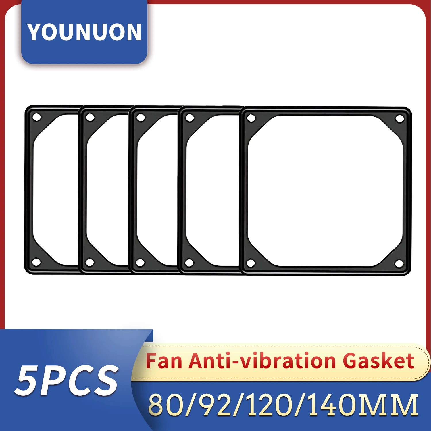 5pcs 80mm 92mm 120mm 140mm Anti-vibration Silicon Fan Gasket Noise ...