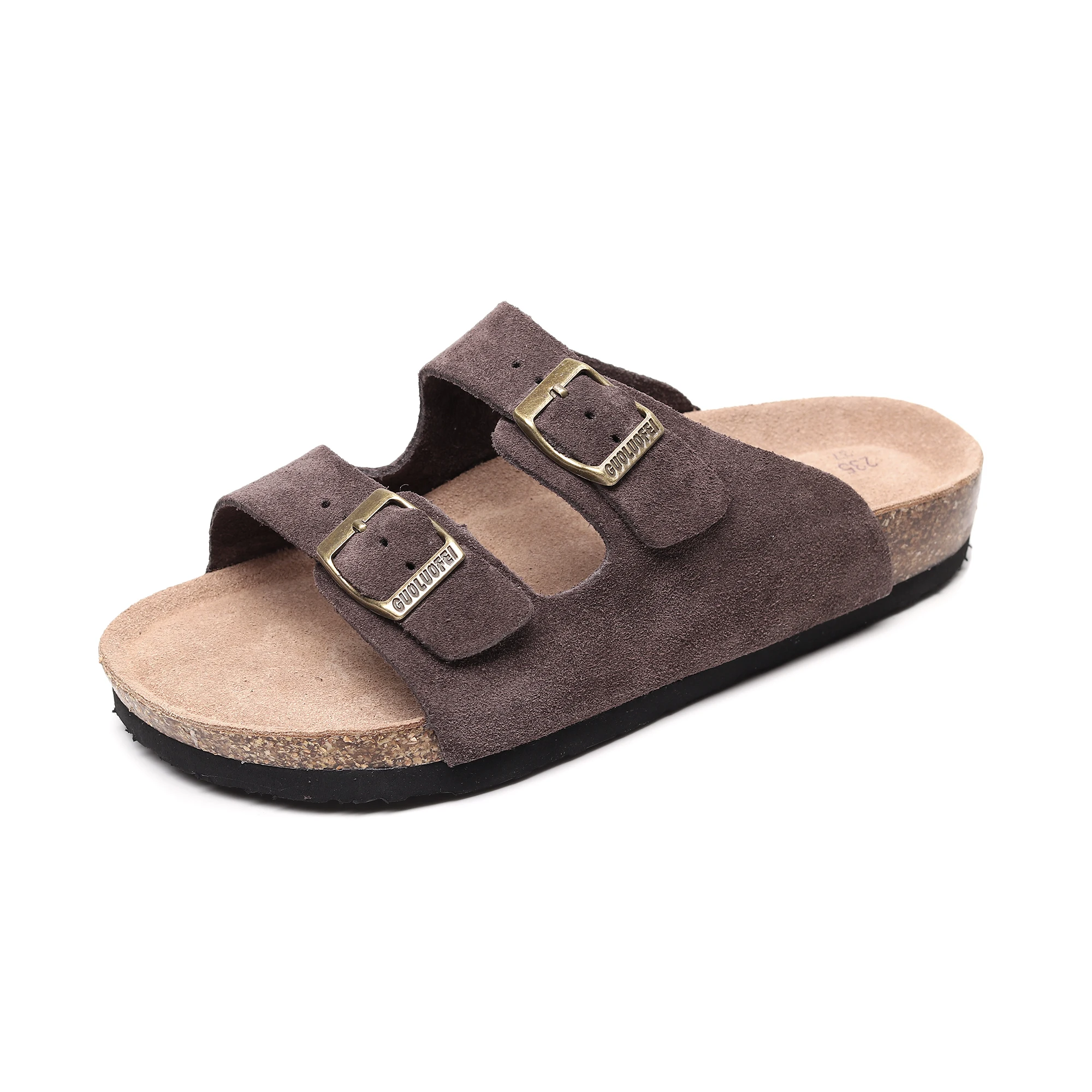 Custom-Close-Toe-Slippers-Outdoor-Genuine-Leather-Open-Back-Flat ...