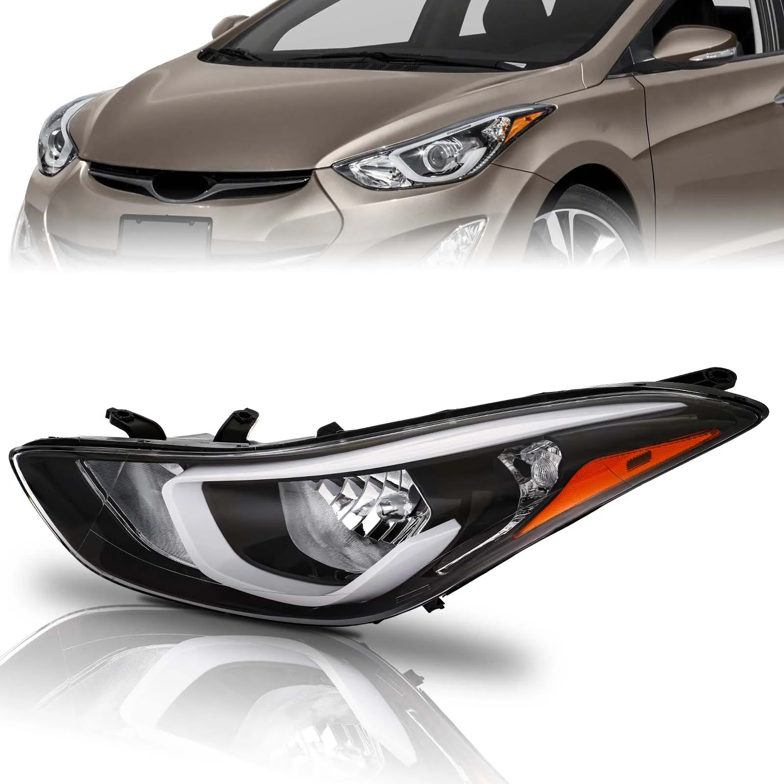 Left Driver Side Halogen Headlight Headlamp For 2014 2015 2016 Hyundai ...