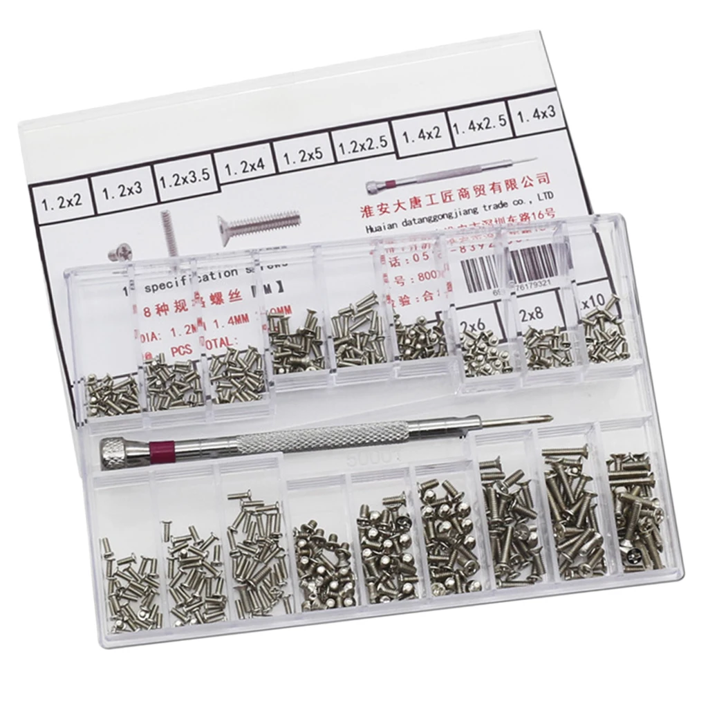 500-Set-of-18-Kinds-Screw-Nuts-Stainless-Steel-Screws-Watchmaker-1-2-2 ...