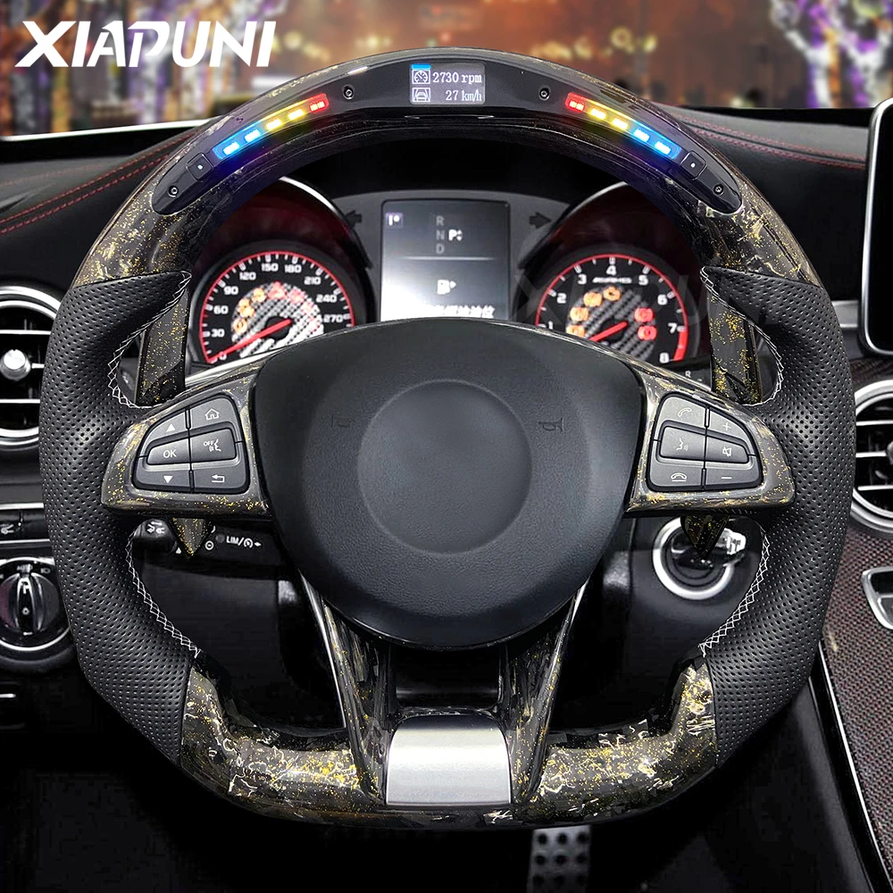 LED RPM Steering Wheel For Benz Mercedes AMG W205 C63 W212 W204 W213 ...