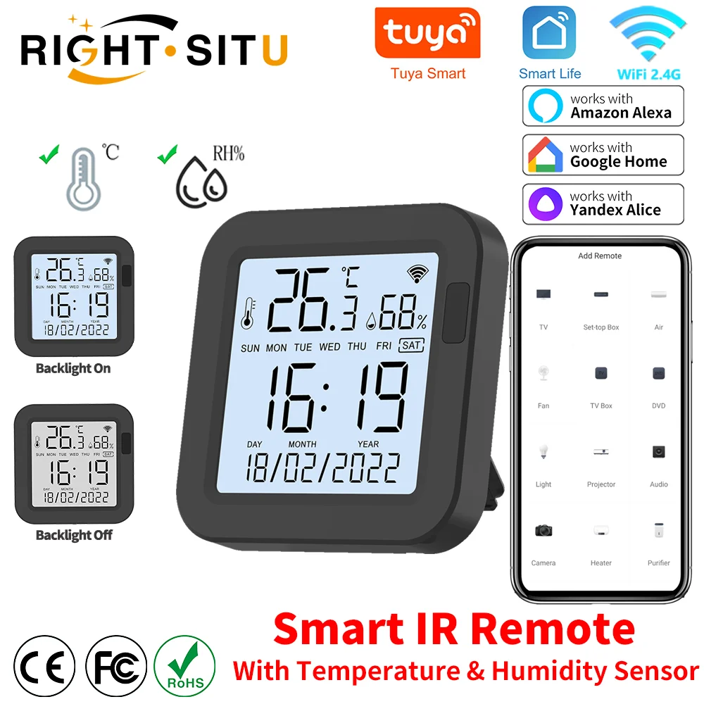 Control remoto IR Universal con WiFi, Sensor de temperatura y humedad ...