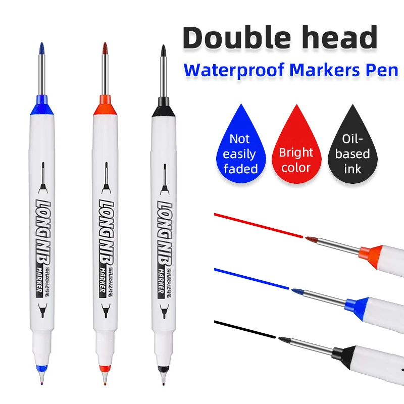 1/3/10Pcs Waterproof Long Head Markers Pen,Multi-Purpose 20mm Double ...