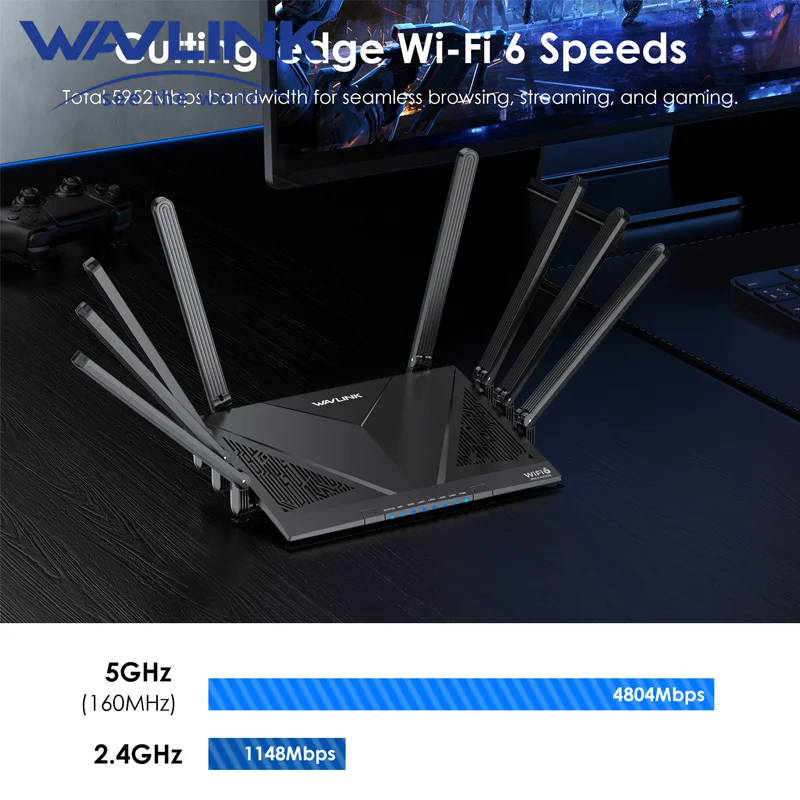 WAVLINK-AX6000-Wi-Fi-6-Router-Dual-Band-Gaming-Router-with-2-5Gbps-WAN ...