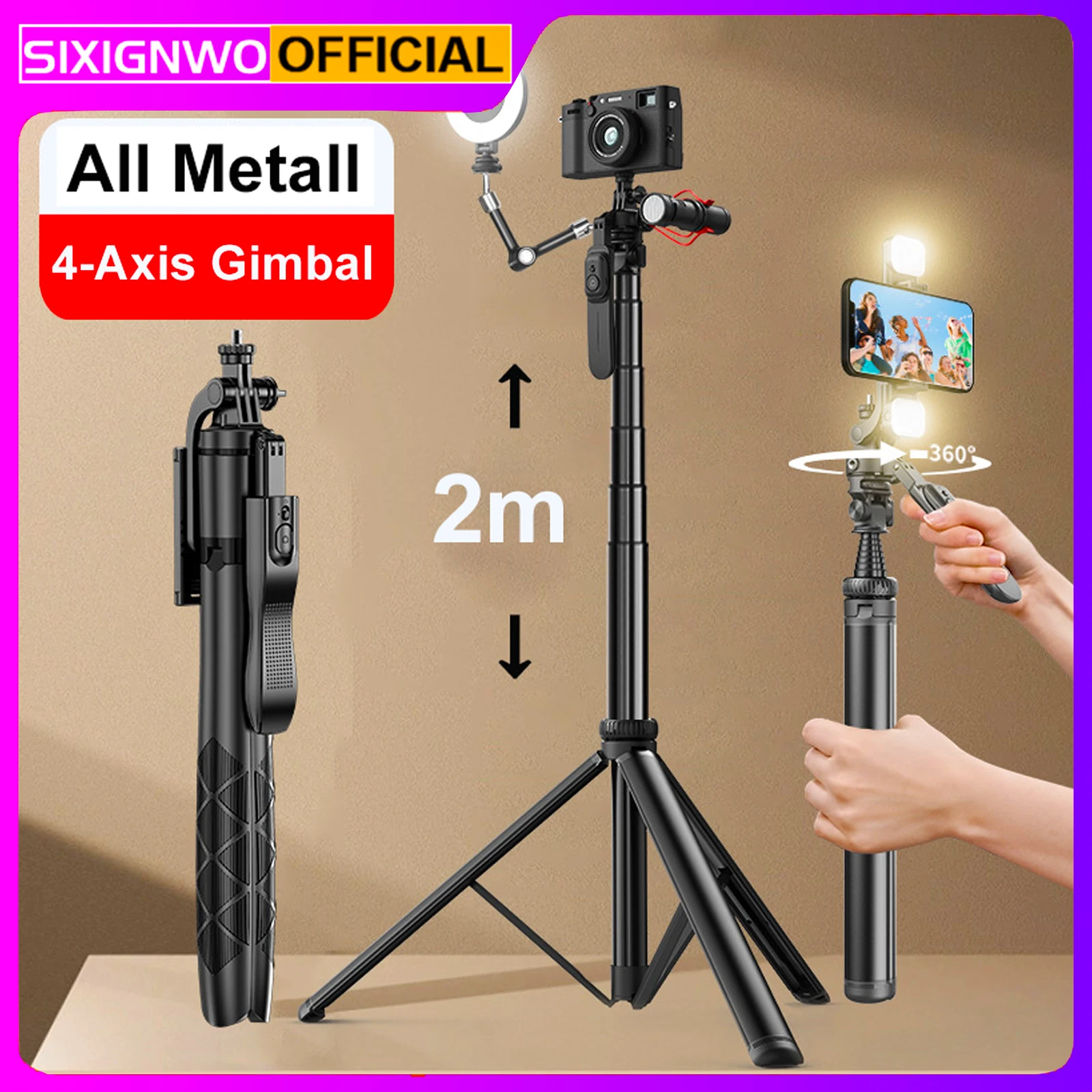 2055mm-Wireless-Selfie-Stick-Tripod-Stand-Foldable-Monopod-Bluetooth ...