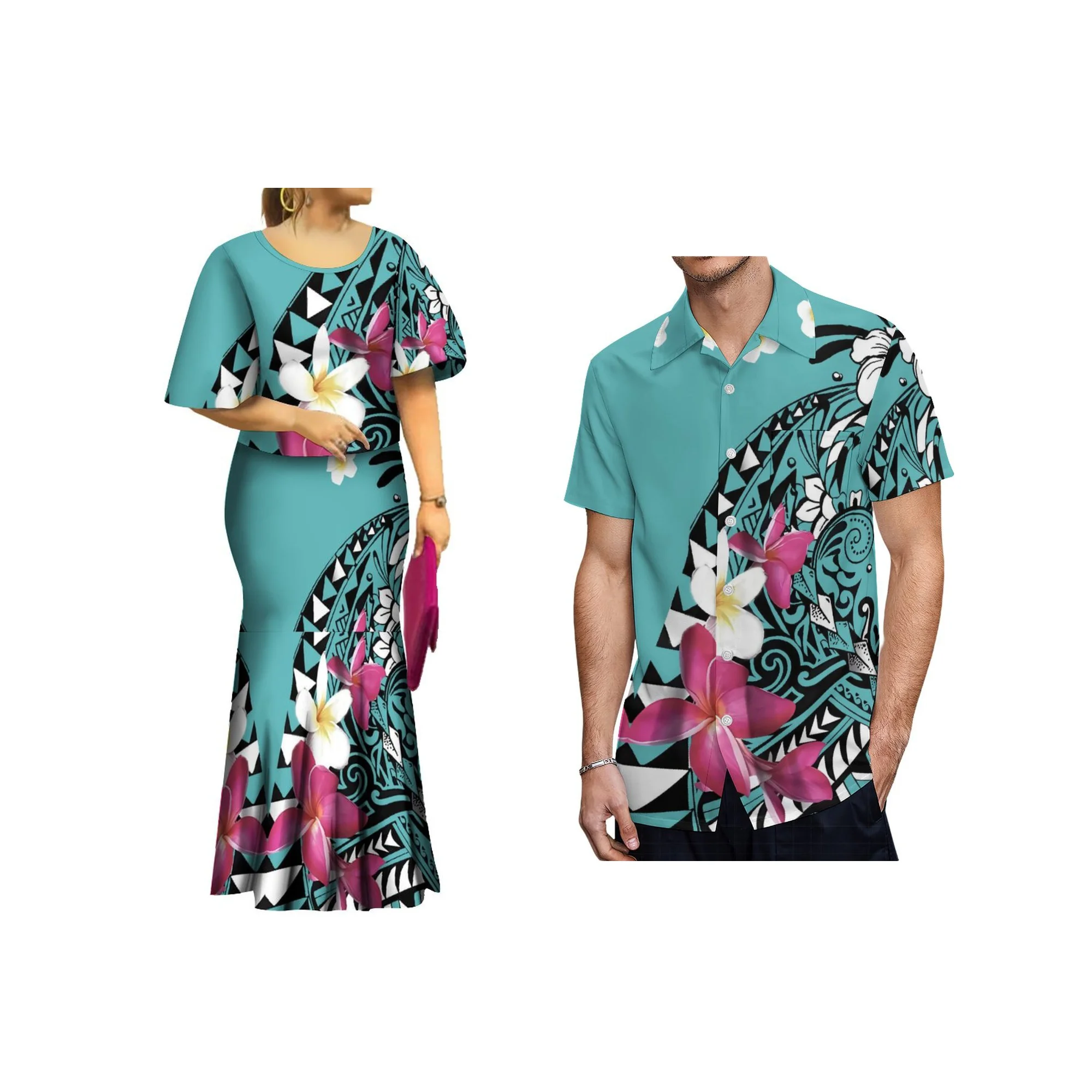 2024-New-Summer-Print-Plus-Size-Women-Dresses-Polynesian-Tribal-Bell ...