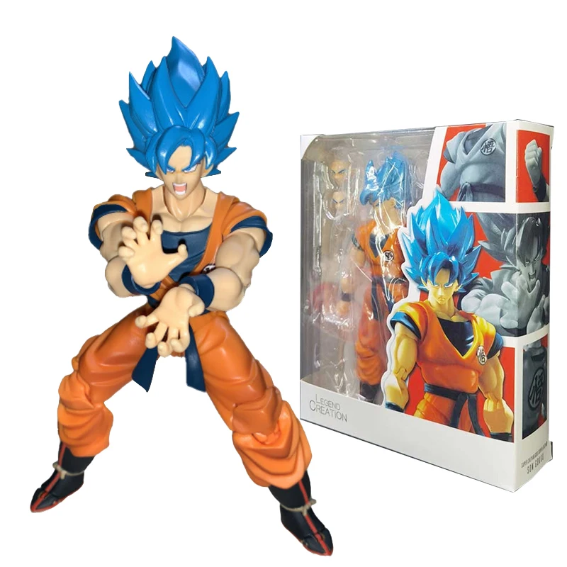 Dragon Ball SHF Super Saiyan Blue Hair Son Goku PVC Action Figure ...