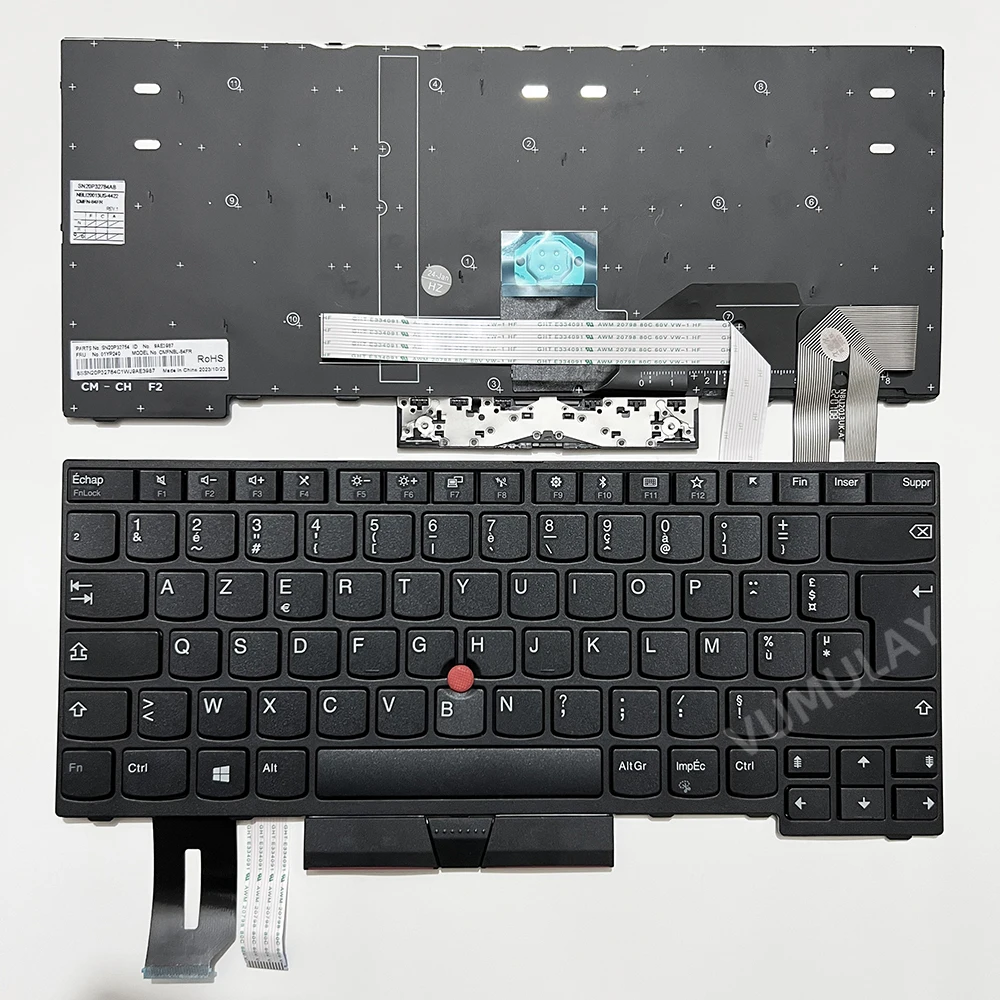 AZERTY-Keyboard-for-LENOVO-ThinkPad-E480-E485-E490-E495-L380-L390-L480 ...