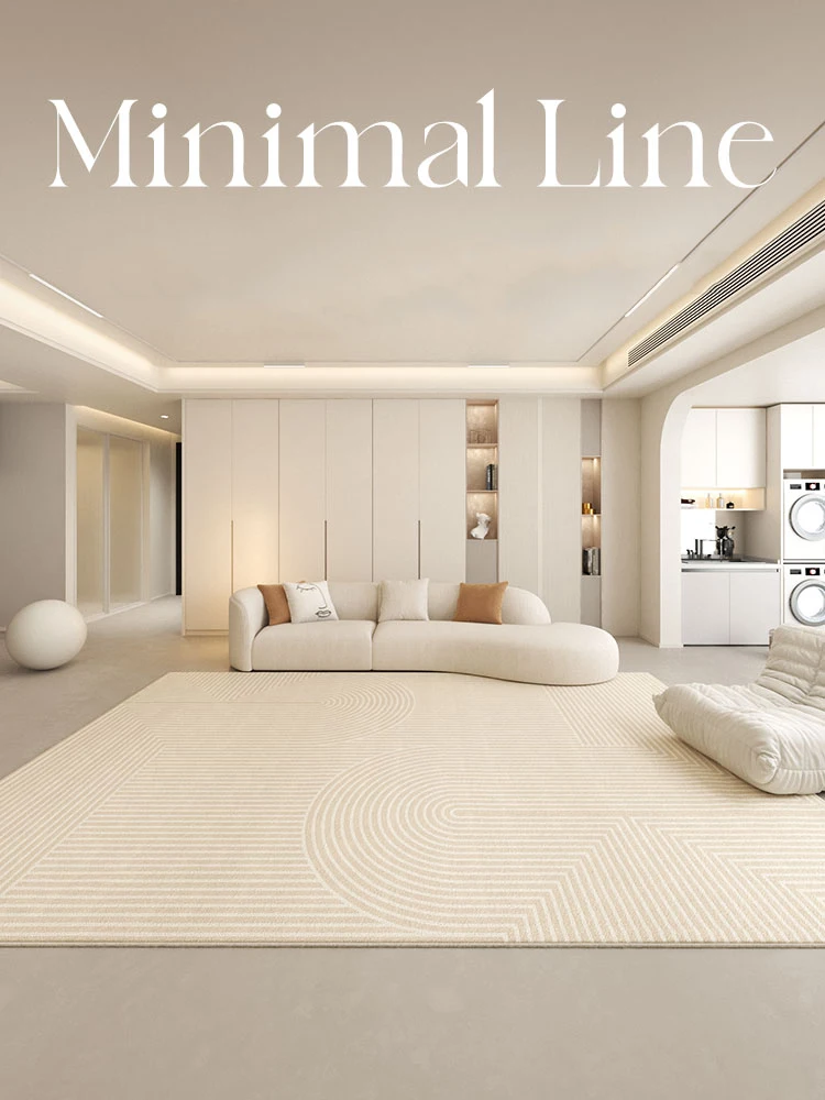 Striped Abstract Beige Art Carpet Luxury Large Area Living Room Carpets ...