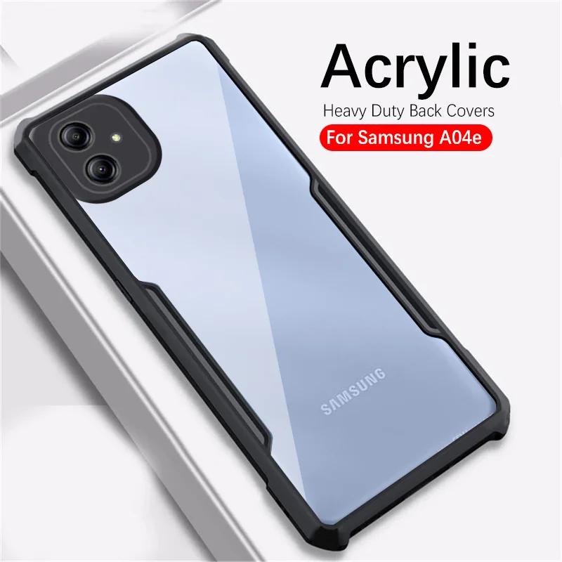 Clear Acrylic TPU Frame Back Cover For Samsung Galaxy A04e Samsun a04 e ...