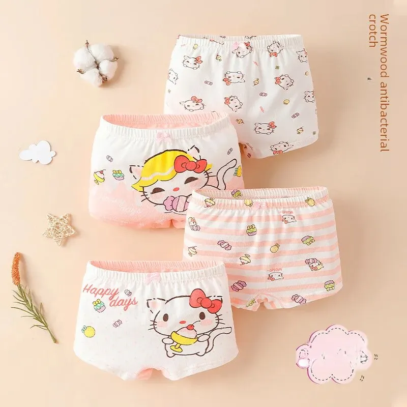 4-pack Children Underwear Girls A- class Pure Cotton Antibacterial ...