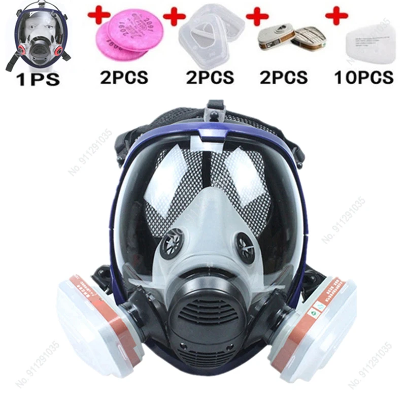 Masque chimique 6800 15/17 en 1, masque à gaz, respirateur de poussière, peinture insecticide en ...