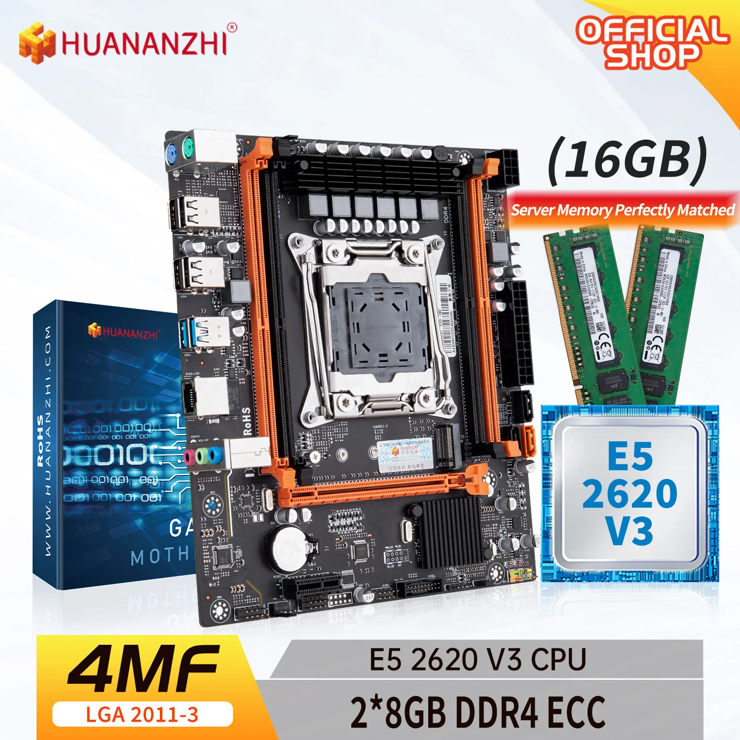 HUANANZHI X99 Conjunto de Placa-Mãe, 4MF, LGA, 2011-3, Intel E5 2620 v3 ...