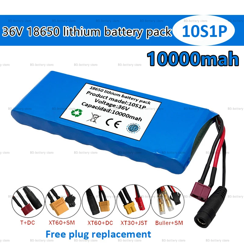 New-36V-10000mah-10S1P-18650-lithium-ion-battery-pack-EBIKE-electric-vehicle-motorcycle-belt-20A ...