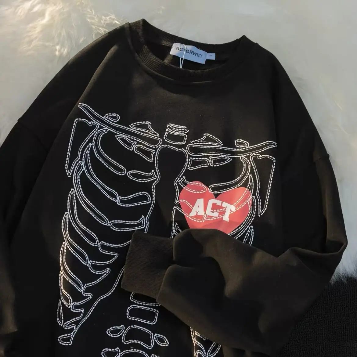 y2k-American-Hoodies-fashion-brand-niche-retro-printing-round-neck ...