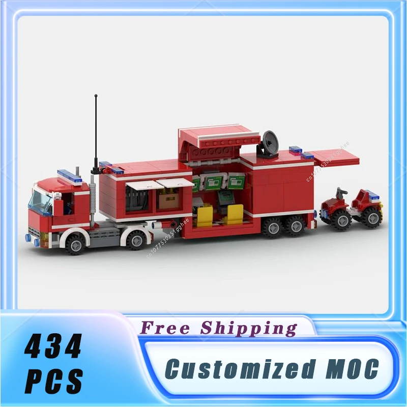 MOC-Building-Blocks-Fire-Brigade-Command-Truck-City-Vehicle-Model ...
