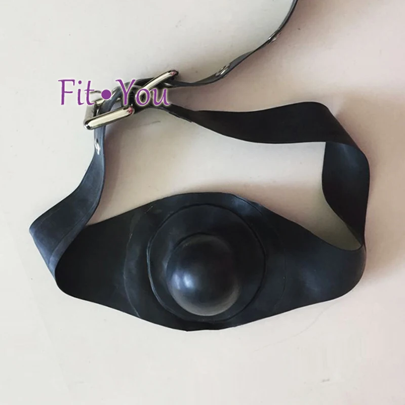 Latex mouth plug fetish gags cosplay accessory mouth foam stuff PL80 Solid plugs with Belt Costume