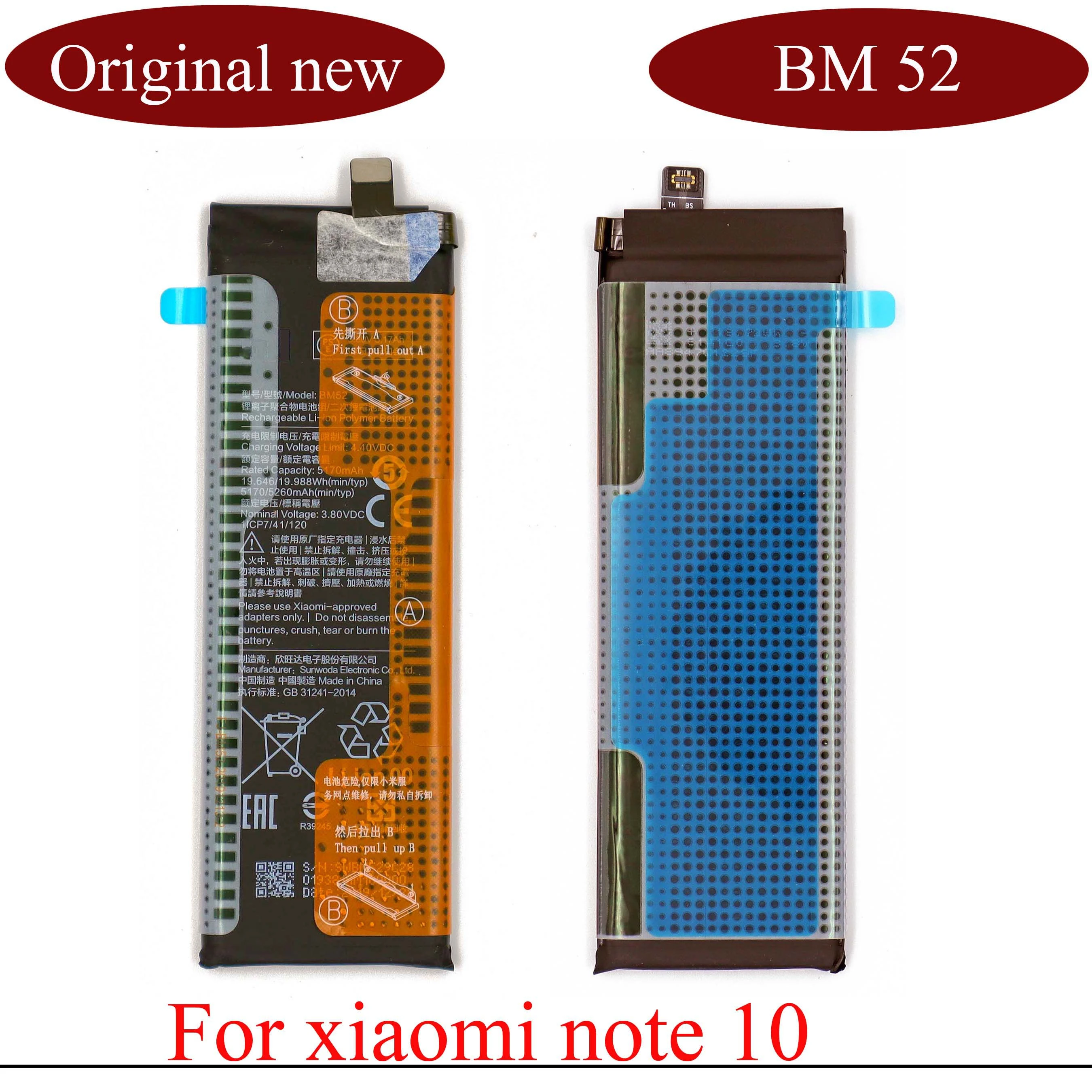 Original New Bm52 Battery For Xiaomi Note 10 /mi Note 10 Lite Bm 52 ...