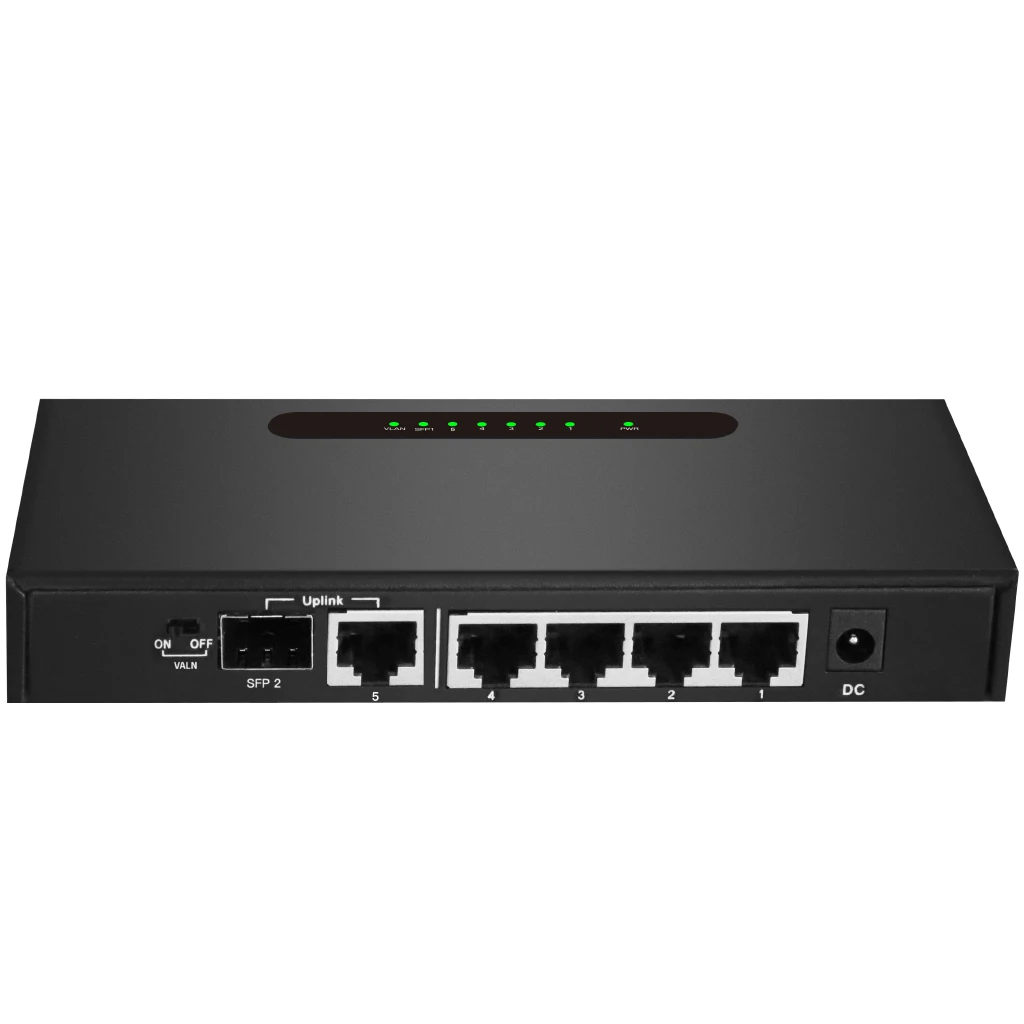 4-Port Unmanaged Switch 2-RJ45 Ethernet Ports, 2-SFP Fiber Ports ...
