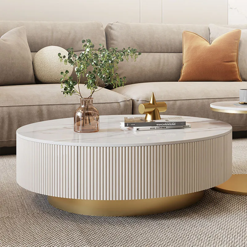 Minimalist-Drawer-Coffee-Table-Round-Simple-Cute-White-Coffee-Tables ...
