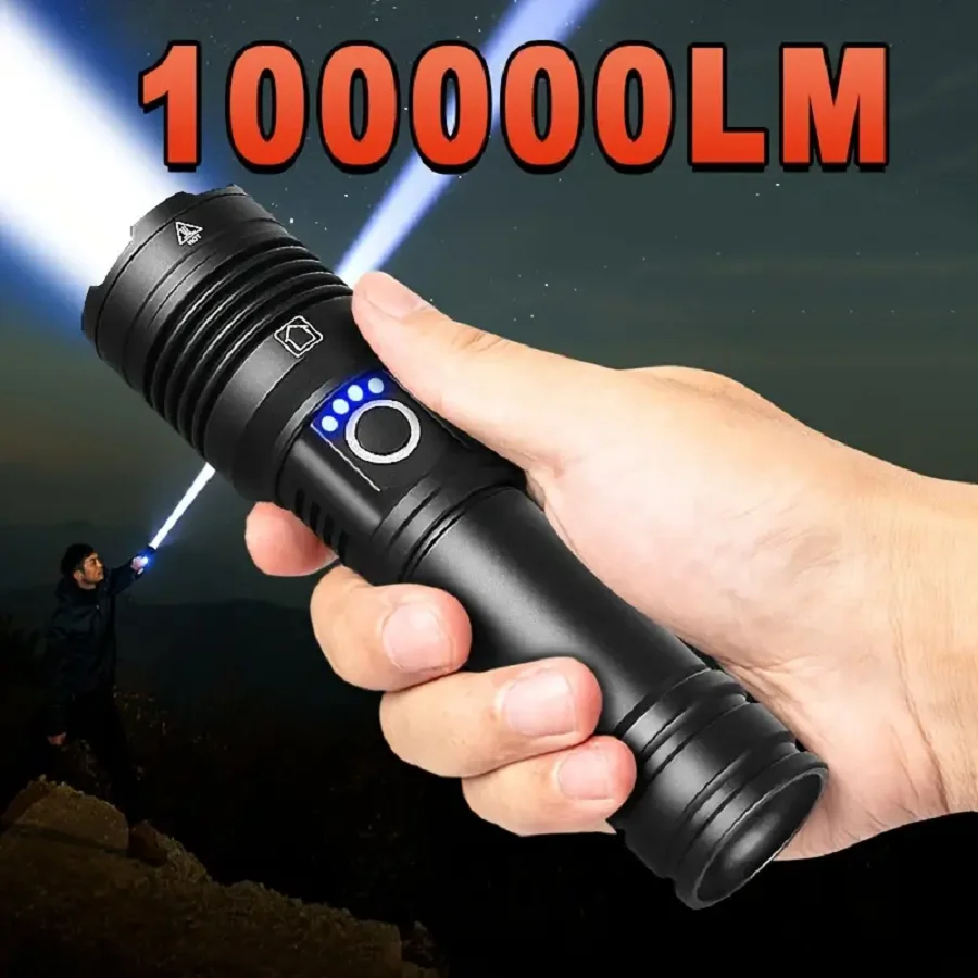 PAWEINUO-Ultra-Bright-100000-Lumens-LED-Flashlight-Rechargeable ...