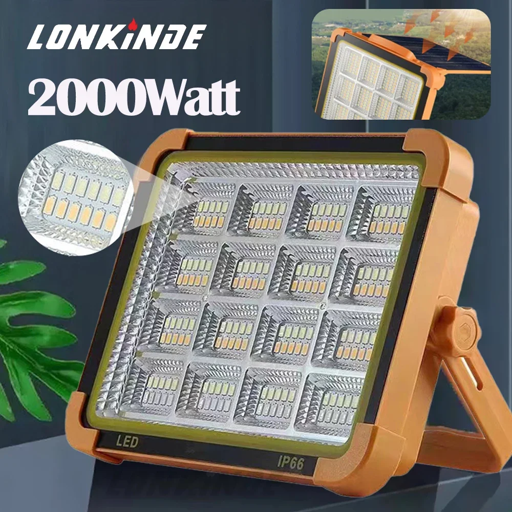 New-2000Watt-Solar-Flood-Light-Outdoor-Portable-LED-Reflector-LED ...
