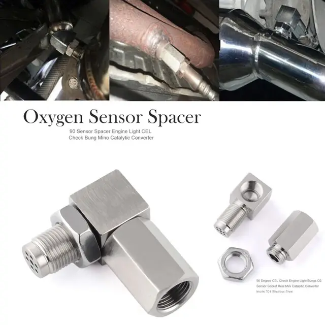 Universal Oxygen O2 Sensor M18X1.5 Extender Spacer Adapter 45/90 Degree ...