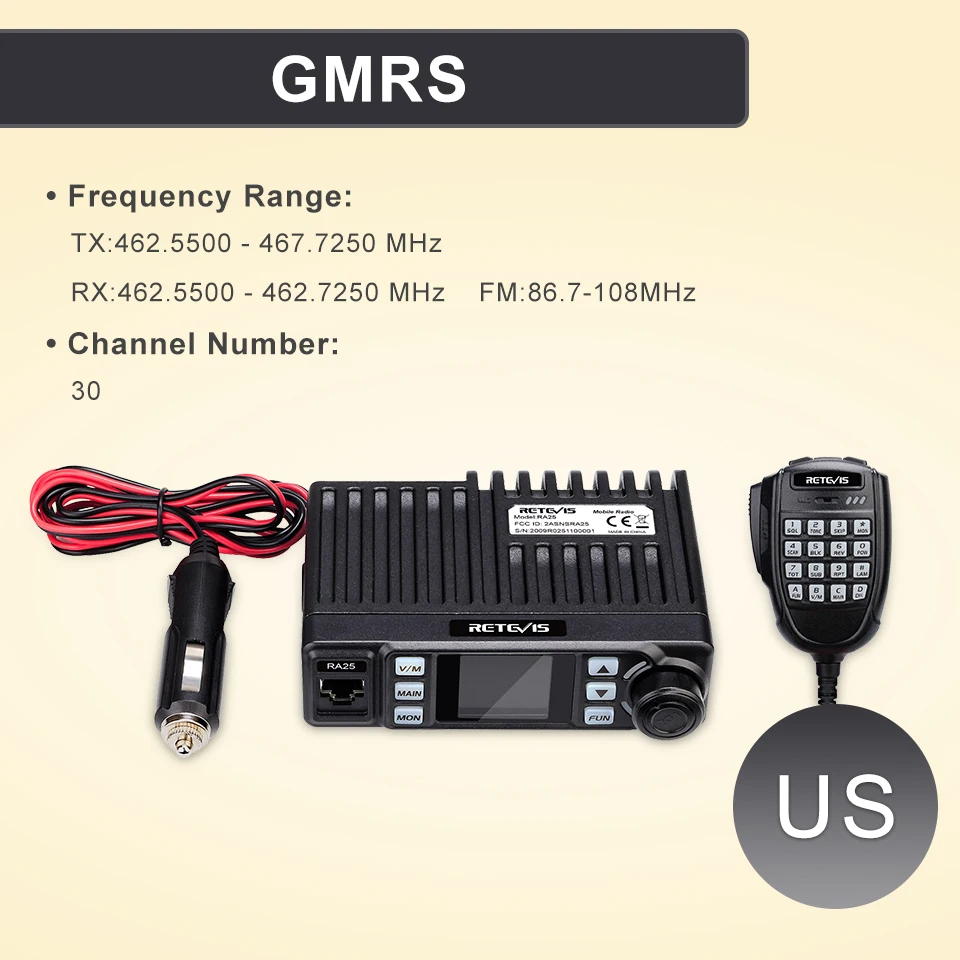 Retevis RA25 VHF/UHF Mobile Transceiver – Unicom Radio