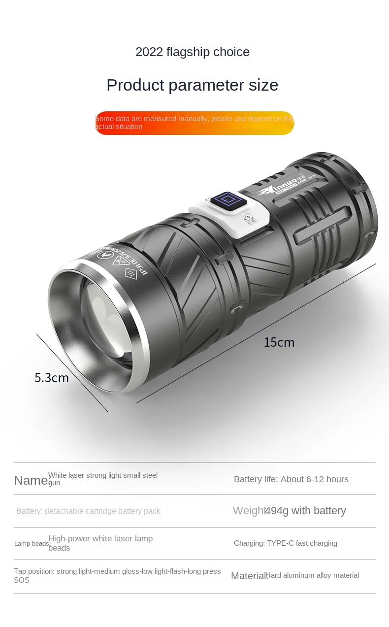 Ultra bright Long distance Powerful Tactical Flashlight Xenon Lamp Fast ...