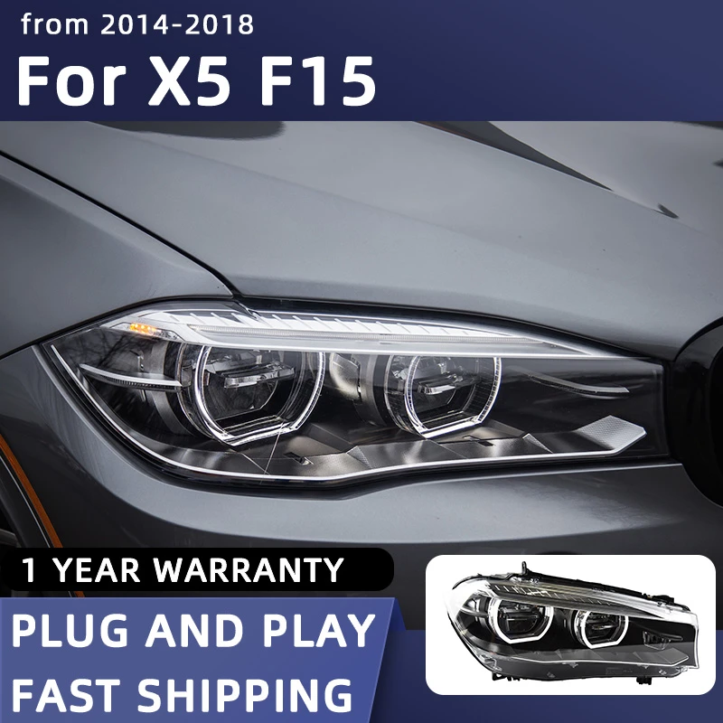 Car Styling Head Lamp For Bmw X5 F15 Headlights 2014-2018 X6 F16 Angel ...