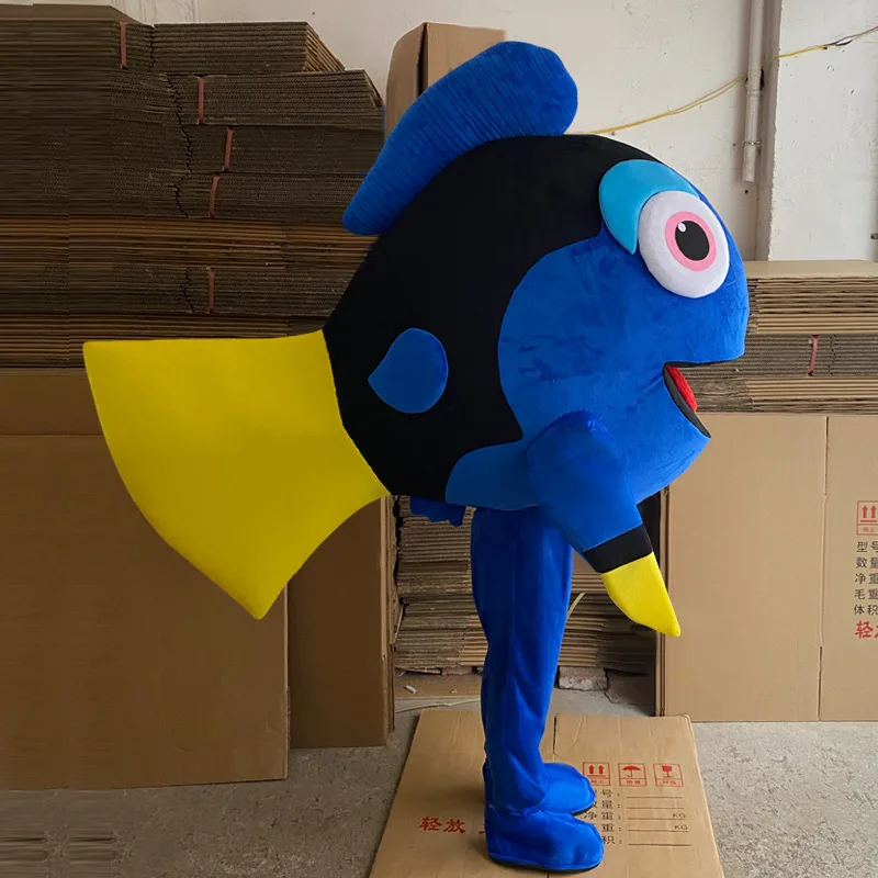 Likable-Blue-Clown-Fish-Mascot-Costume-Mascotte-Cartoon-Character-Adult ...