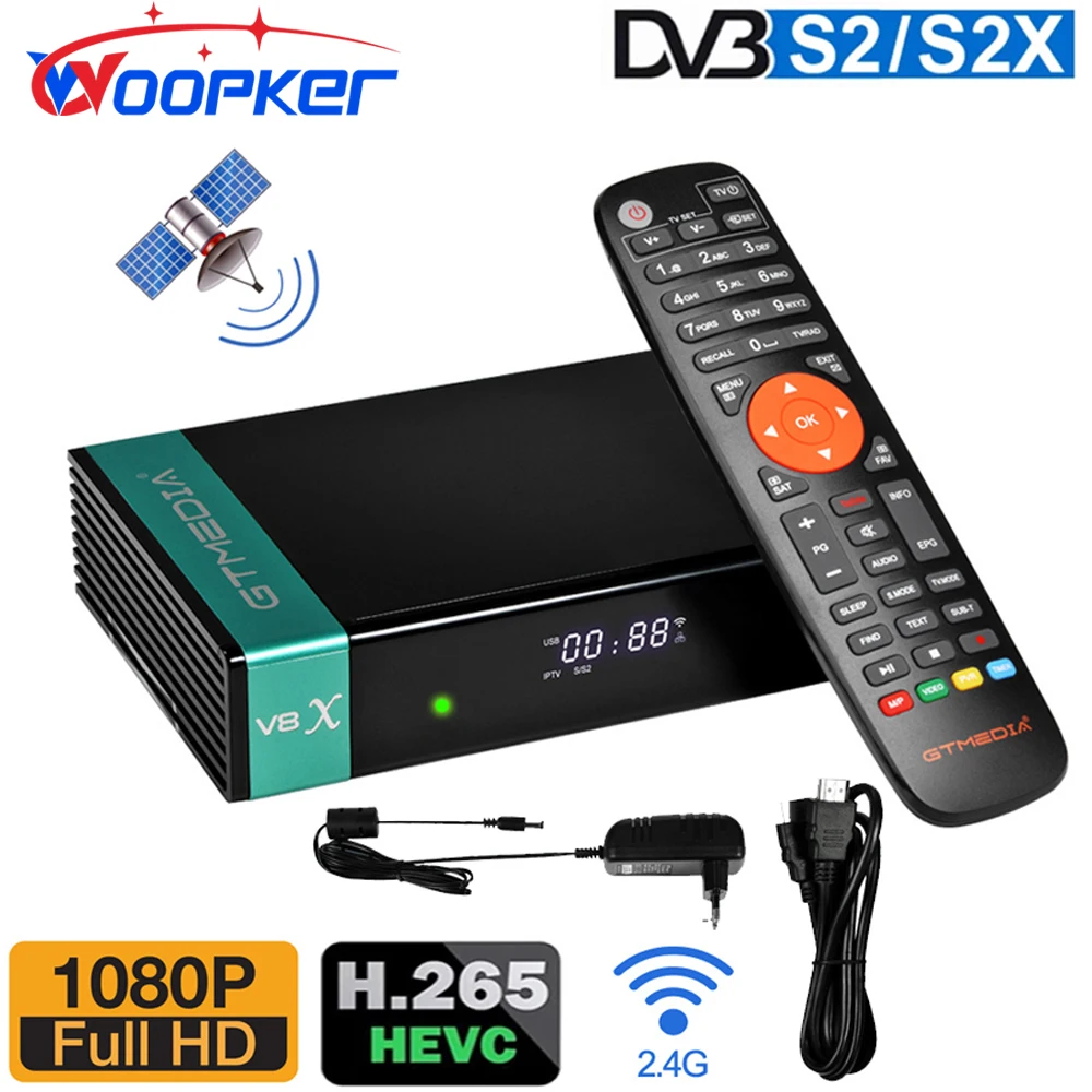 GTMedia-receptor de TV por satélite, decodificador Full HD V8X, DVB-S2 Home, Mini DVB S2X ...
