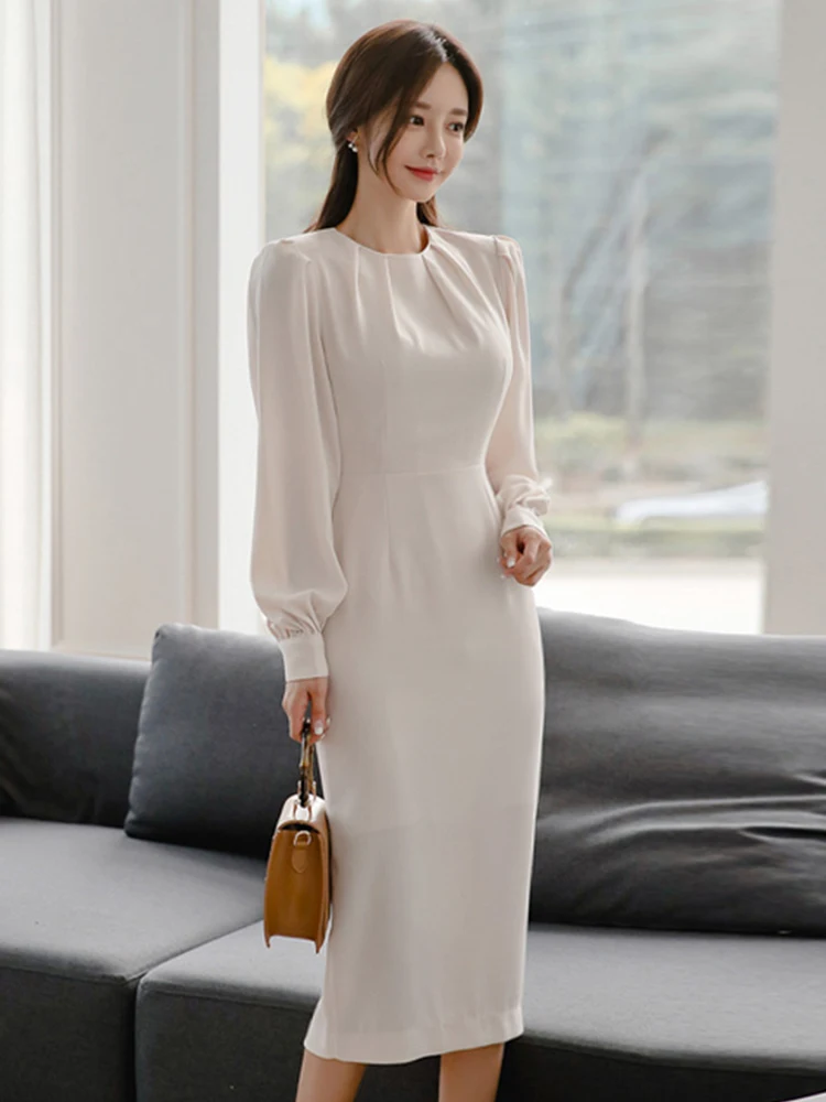 New-Work-Style-Lady-Simple-Formal-Pencil-Dress-Women-Clothes-Elegant ...