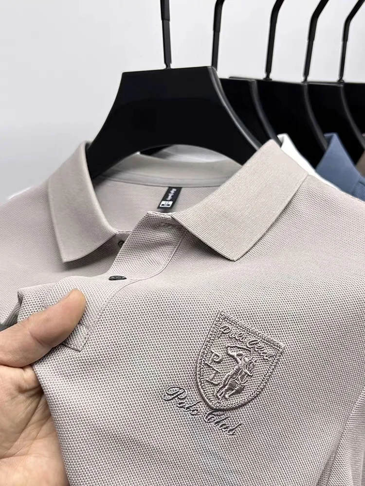 POLO-de-manga-corta-bordado-para-hombre-camiseta-de-lujo-con-solapa ...