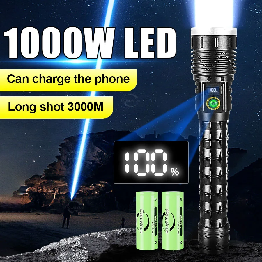 Super-Powerful-Flashlight-10000W-LED-USB-Rechargeable-LED-Torch ...