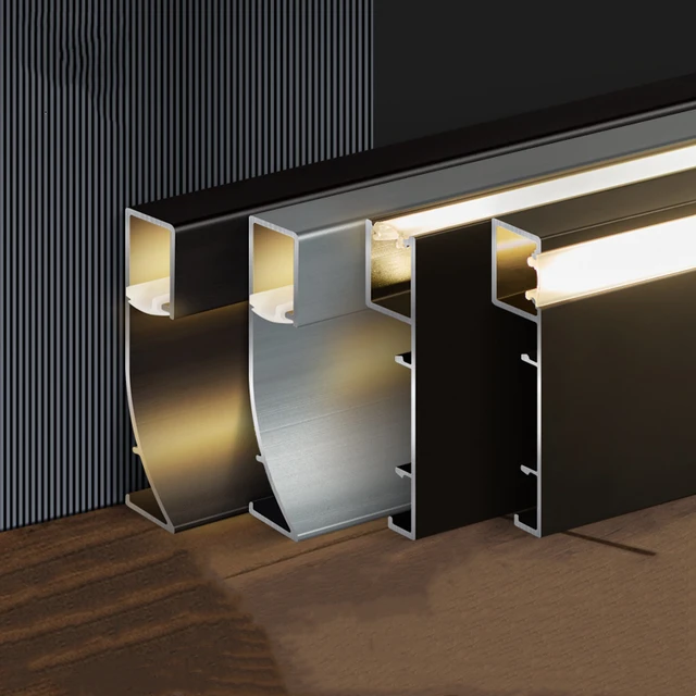 LED Aluminum Skirting Board Wall Flooring LED Strip Light Aluminium ...
