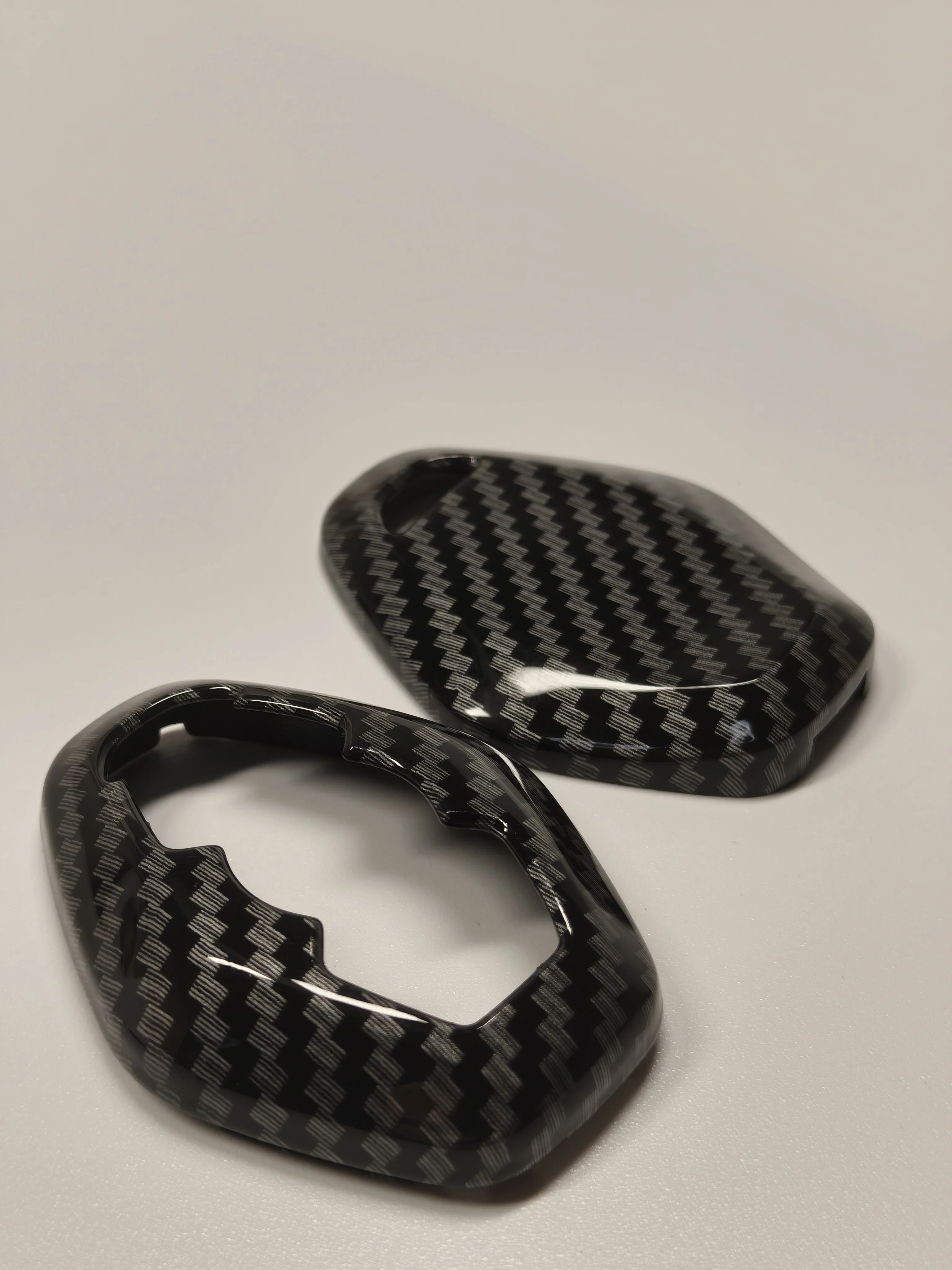 Carbon Fiber Print Key Cover Shell Case Cover Compatible with BMW 1 3 5 ...