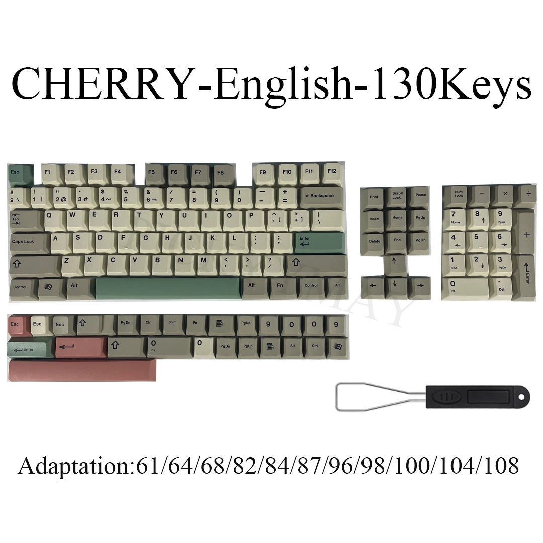 130 Key Mechanical Keyboard Pbt Keycap Dye-sub Cherry File Personalized ...