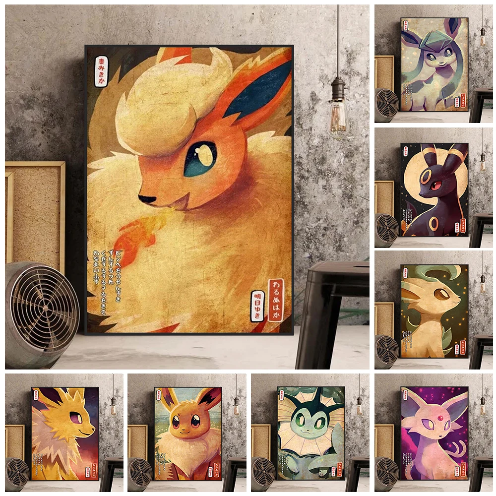 Potdemiel-Poster-Pikachu-Charizard-Gengar-Canvas-Wall-Art-Print-Anime ...
