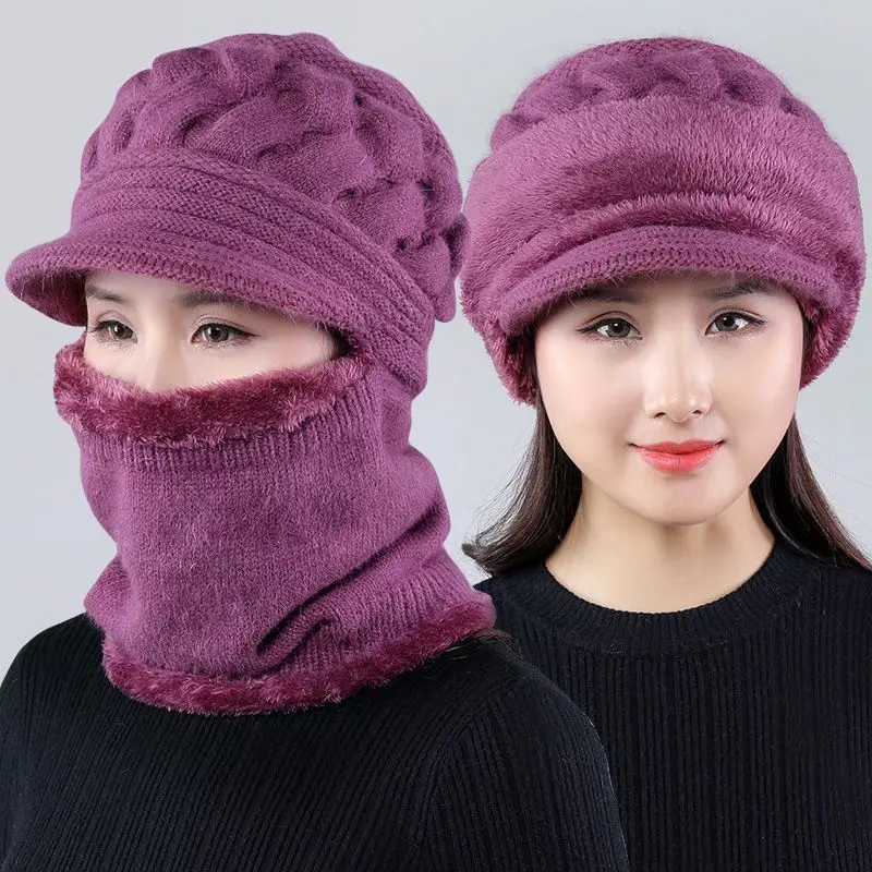 2022-Coral-Fleece-Winter-Hoed-Mutsen-Vrouwen-Hoed-Sjaal-Warm-Ademend ...