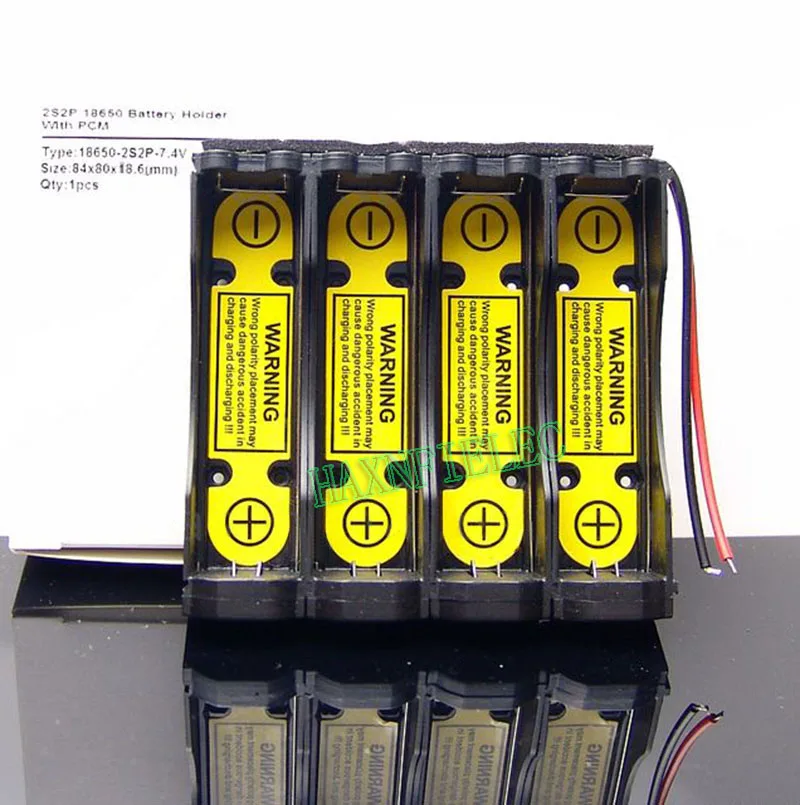 2S2P 7.4V 18650 Battery Holder Storage Box Case 4 Slot Charging with Li ...
