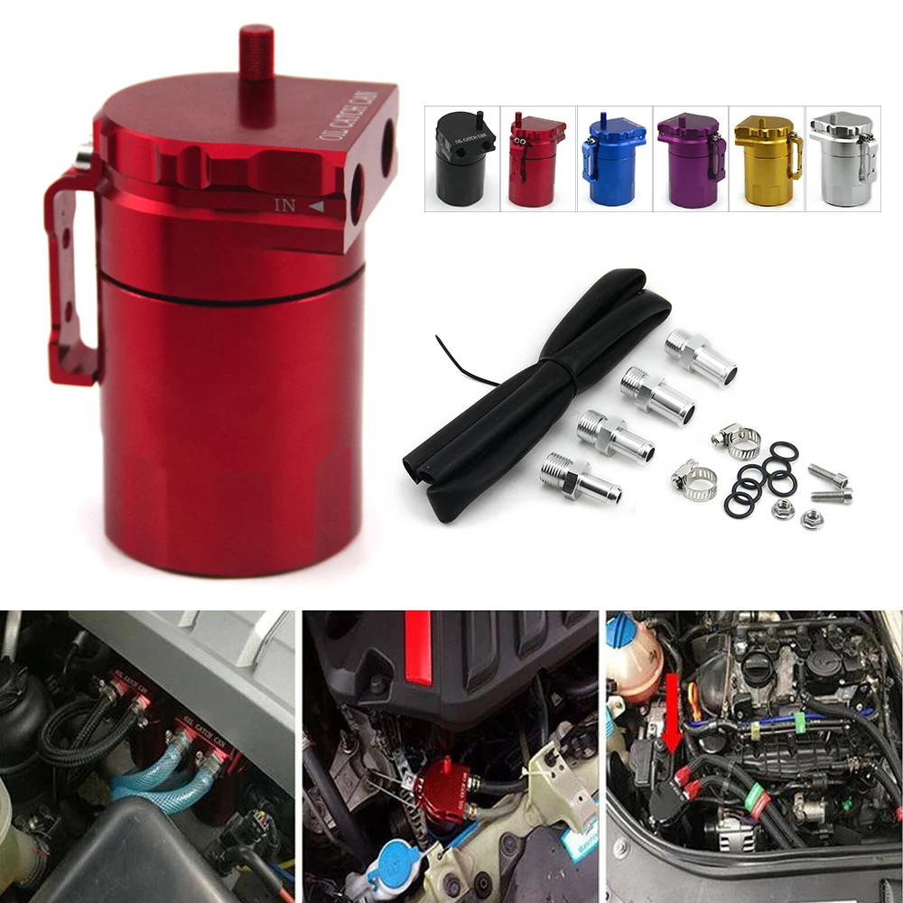 Universal Car Styling Oil Catch Tank Can Auto Aluminum Fuel Reservoir ...