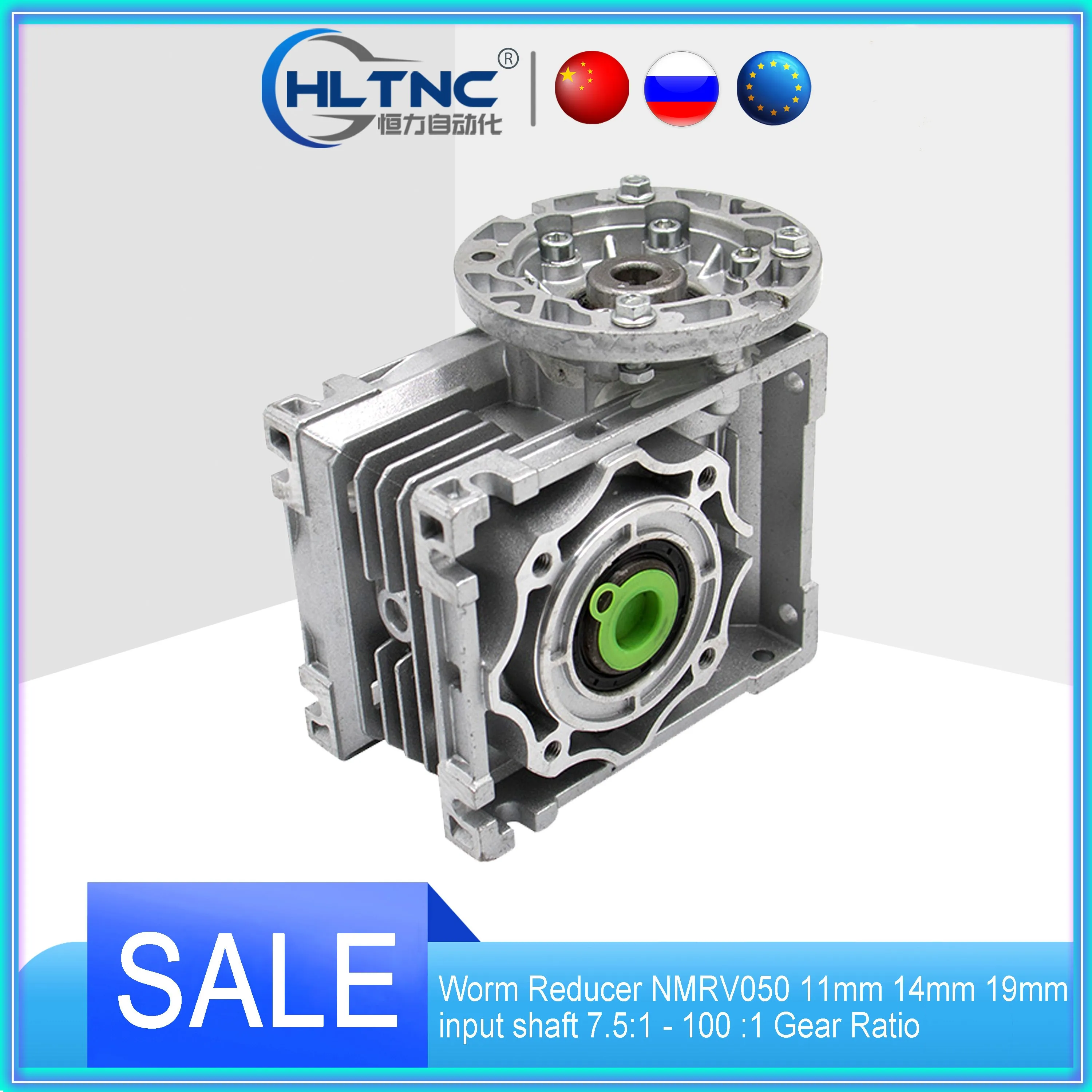Worm Reducer NMRV050 11mm 14mm 19mm input shaft 7.5:1 - 100 :1 Gear ...