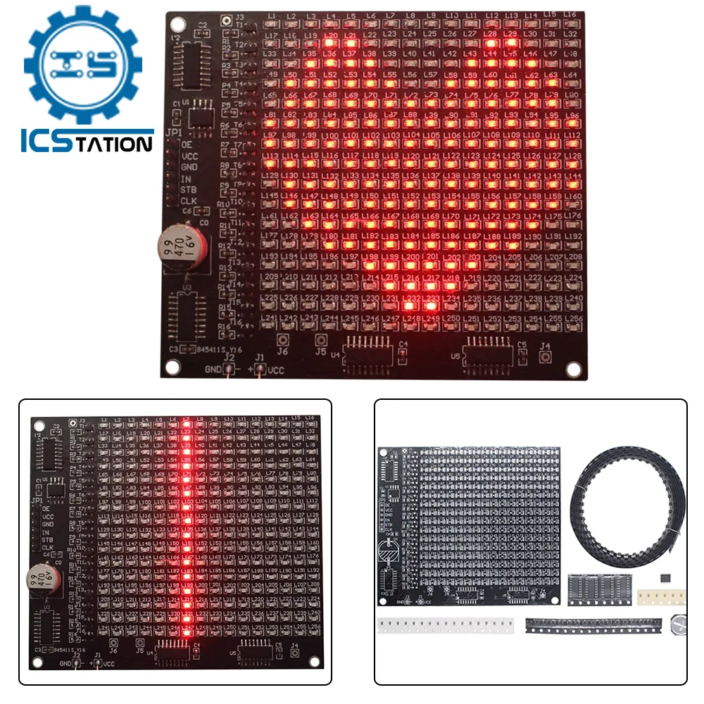 DIY Electronic Kit SMD LED Advertising Screen 256 Display Units ...