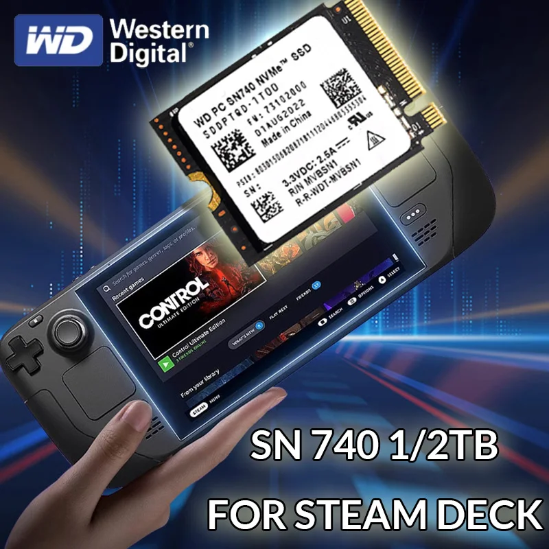 Western Digital WD SN740 1TB 2TB 2230 M.2 NVMe PCIe 4.0x4 SSD Fast Drives for Steam Deck Rog ...