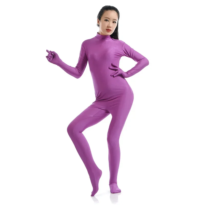 Mono de cuerpo entero ajustado de spandex negro Zentai, traje unisex ...