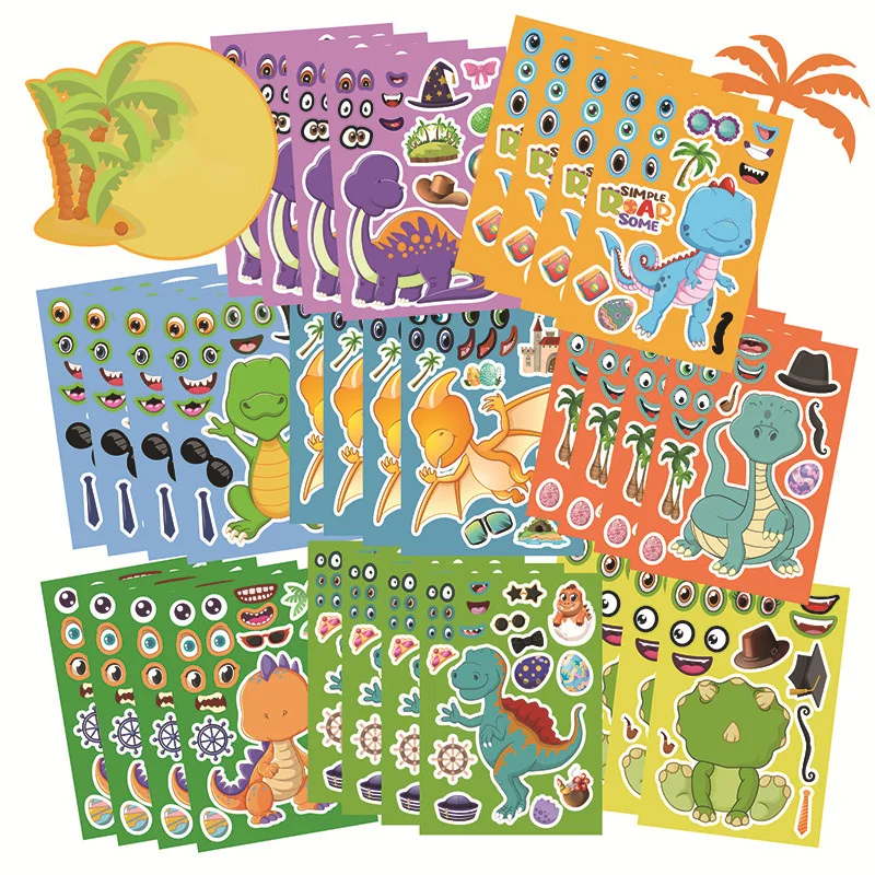 Reusable-Dinosaur-Stickers-Make-Your-Own-Dino-Make-A-Face-DIY-Puzzle ...