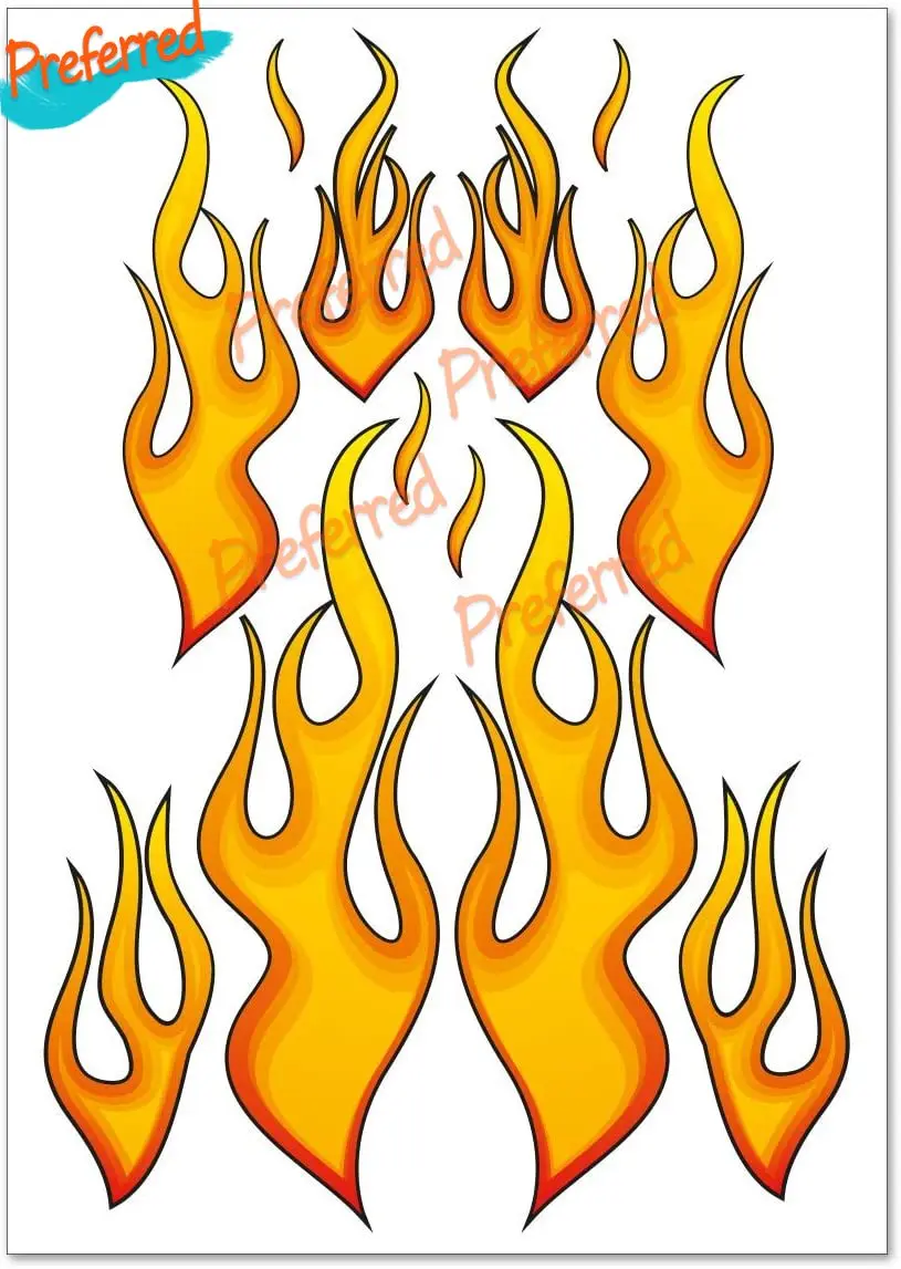 High Quality Sticker Racing Sticker Flames Fire Fire Flames Sticker ...