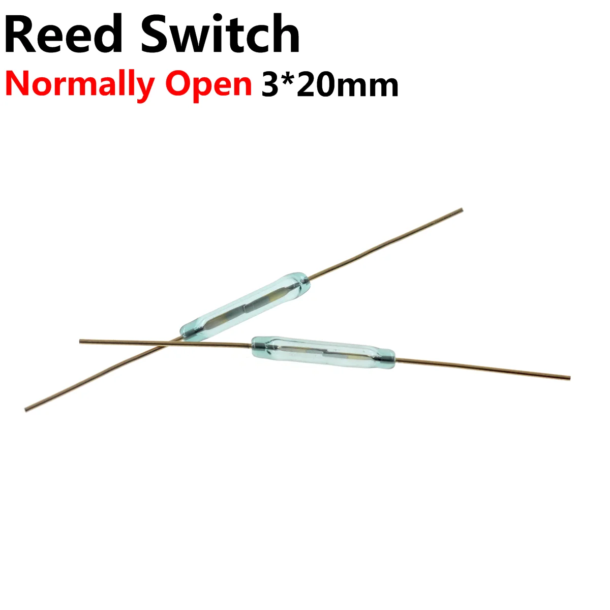 10pcs N/O Reed switch Magnetic Switch 3*20mm Normally Open Magnetic ...